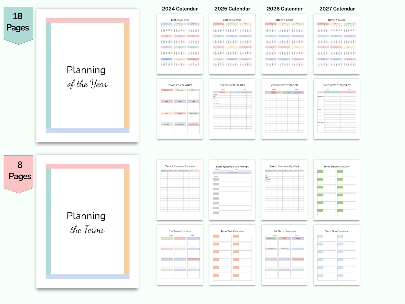 Printable Teacher Planner 2024-2025, Weekly Lesson Plans, Homeschool ...