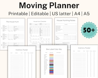 Moving Checklist, Moving Planner, Moving Binder, Moving Gift, Moving ...