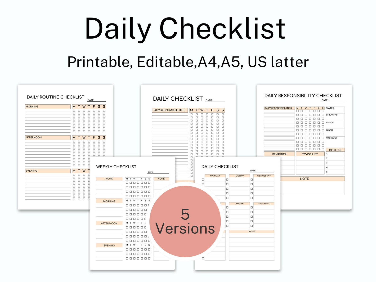 Blank Daily Master Checklist Printable, Simple Checklist Template ...