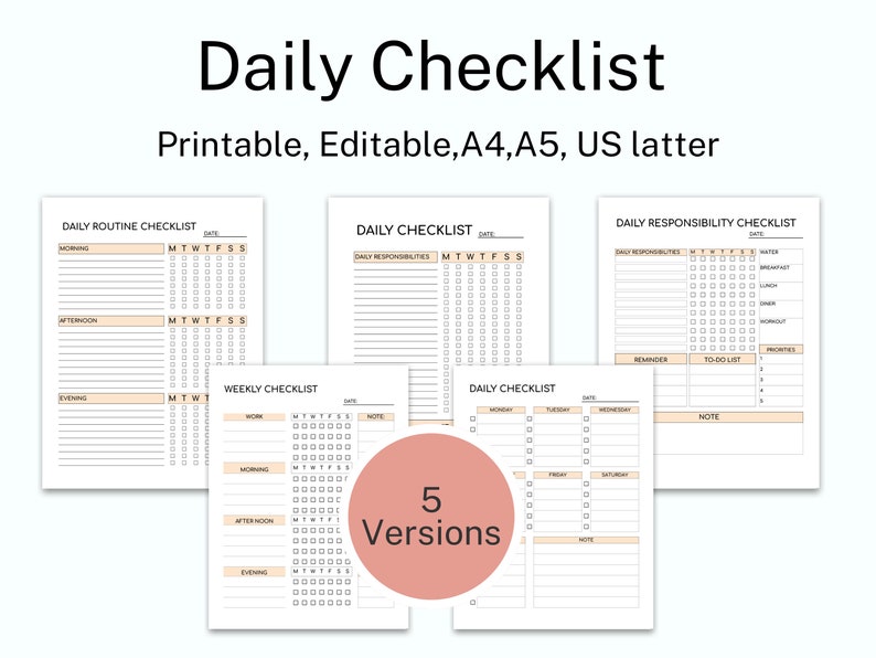 Blank Daily Master Checklist Printable, Simple Checklist Template ...