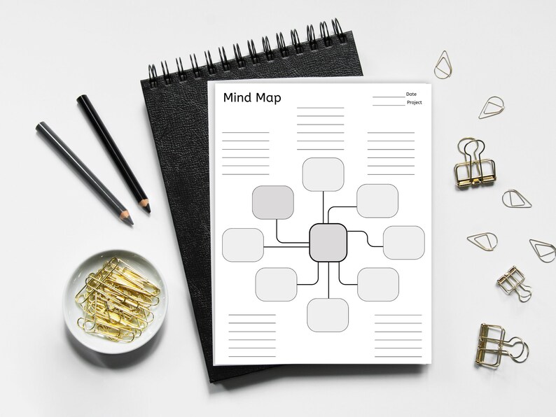 Mind Map Template, Concept Map Planner, Idea Map, Brain Dump Printable ...