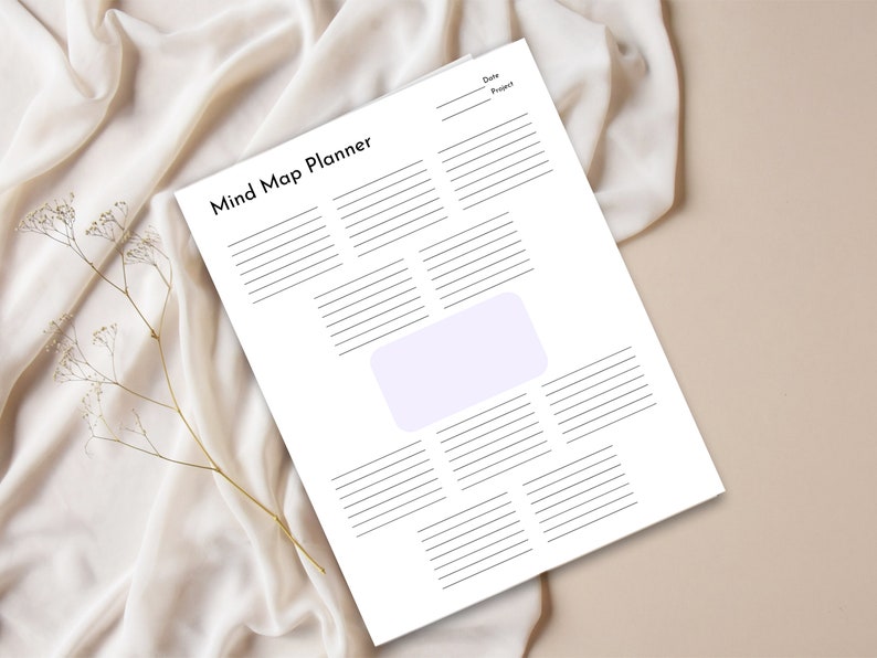 Mind Map Blank Template, Brain Dump Printable, Idea Map, Concept Map ...