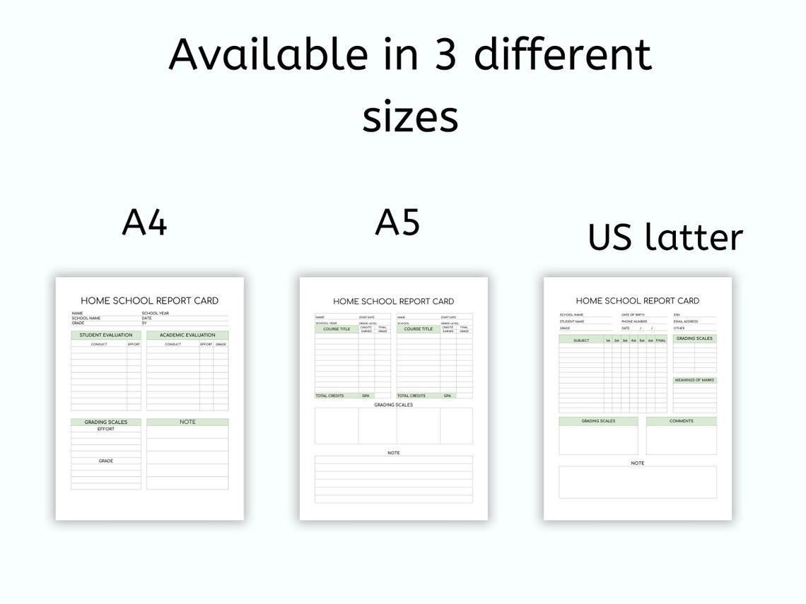 Homeschool Report Card Printable, Homeschool Planner 2024-2025, School ...