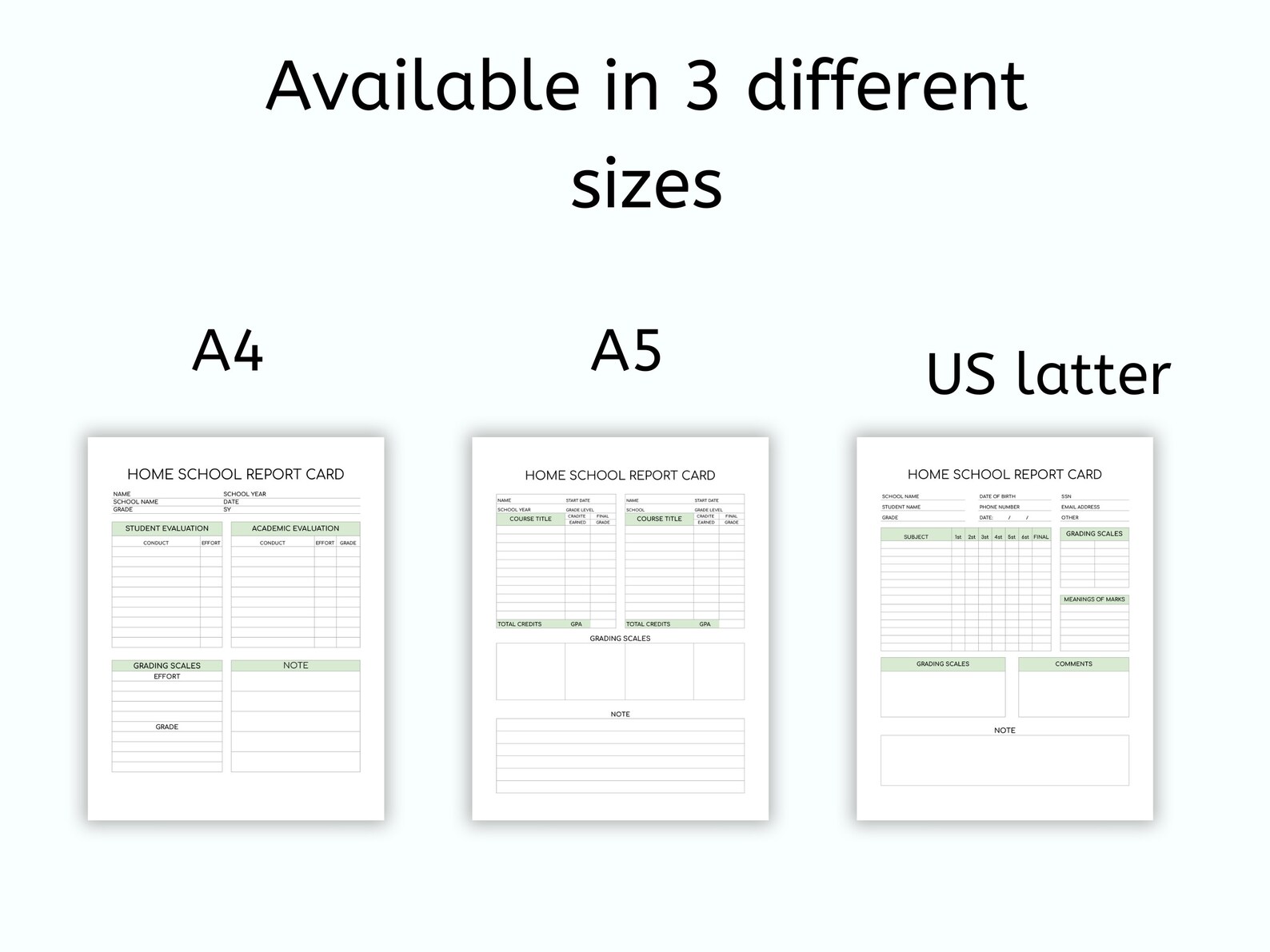 Homeschool Report Card Printable, Homeschool Planner 2024-2025, School ...