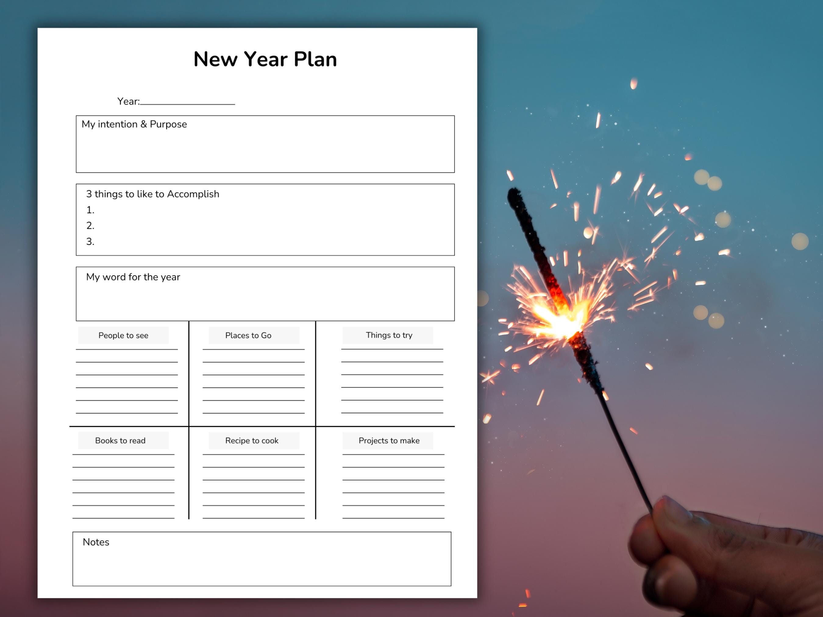 New Year's Resolution Planner, New Year Goals, 30 Day Challenge, New ...