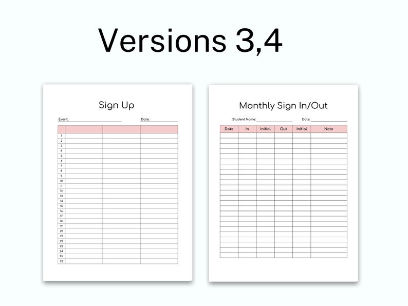 Sign up Sheet Template Printable, Sign up Form, Event Sign up Sheet ...