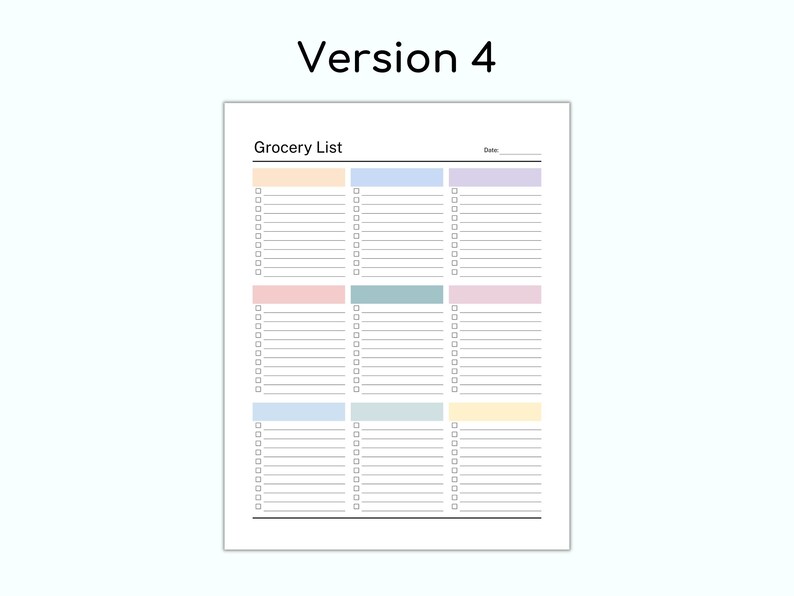 Master GROCERY List Printable Template, Simple Grocery Shopping List ...