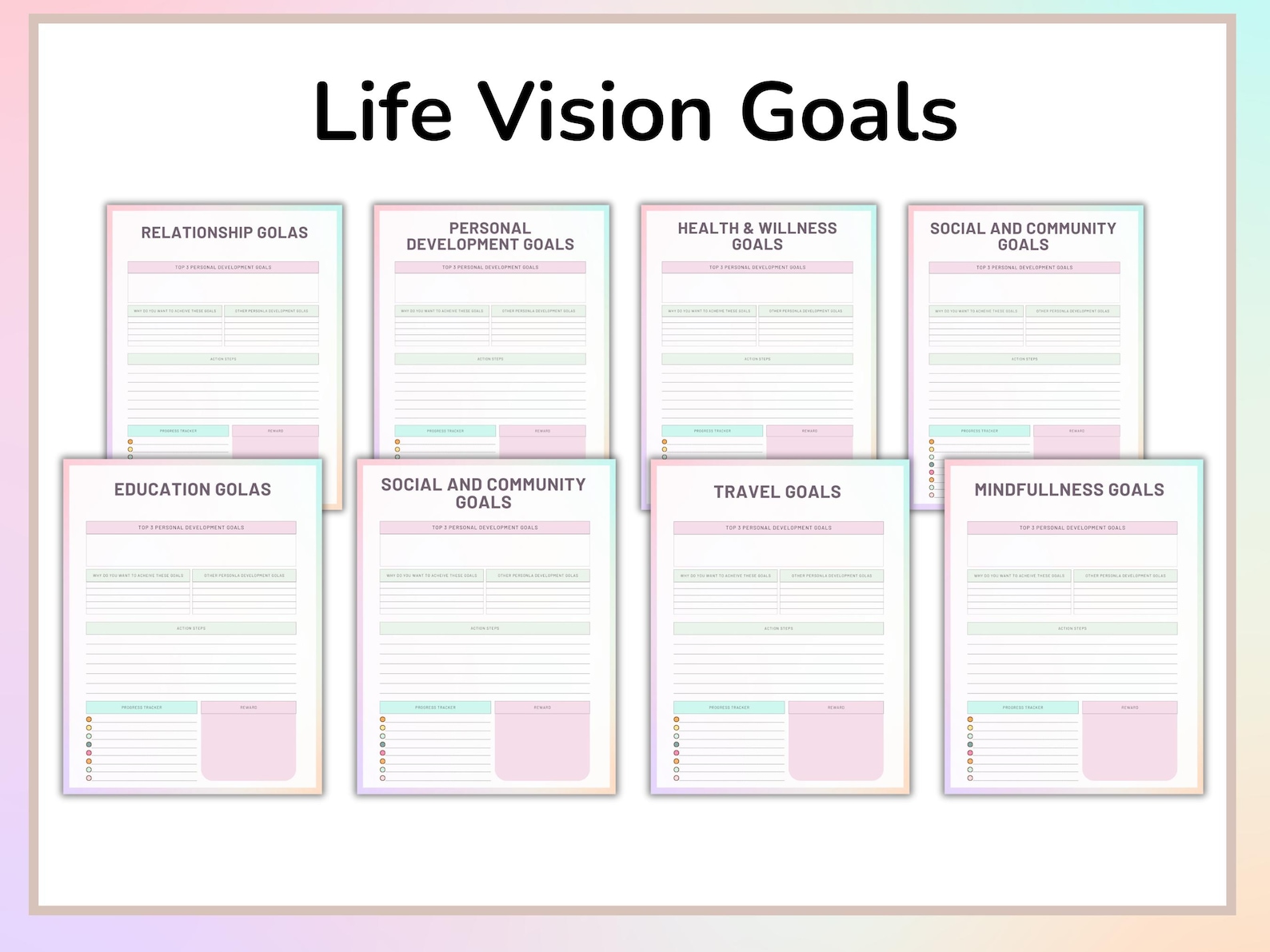 2025 Life Vision Board Planner Journal, Life Binder, Dream Journal ...