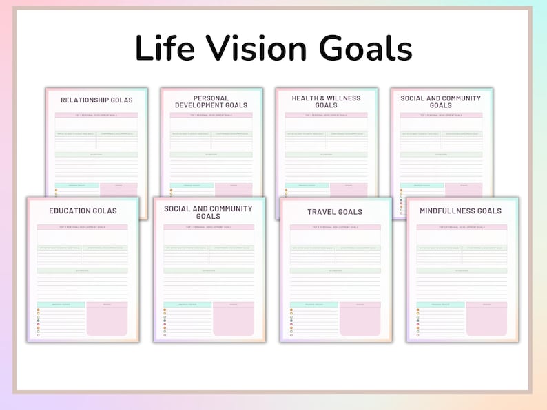 Life Vision Planner Printable, Editable Life Goals Planner, New Year ...