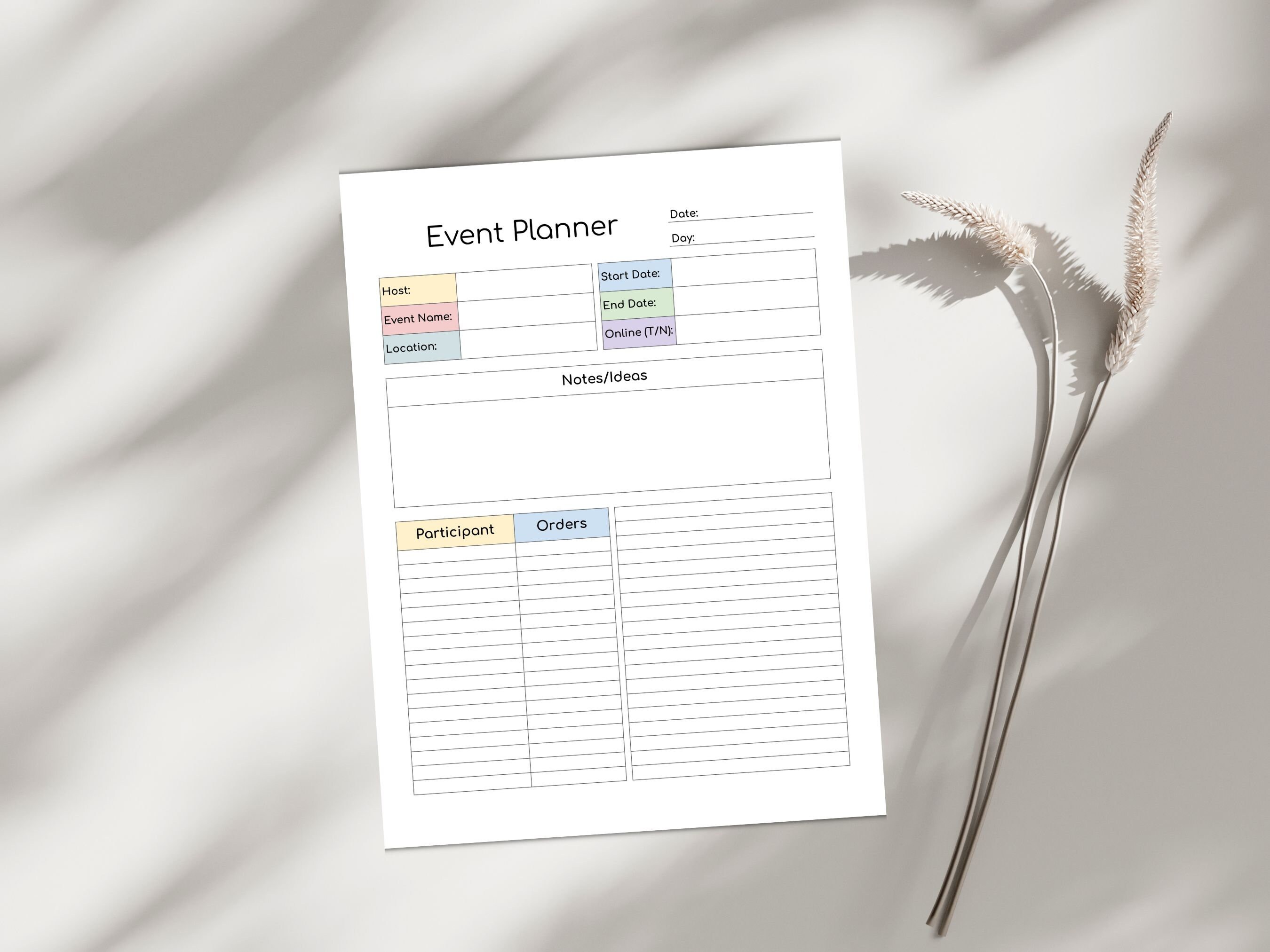 Event Planner Template Printable, Party Event Planning, Wedding ...