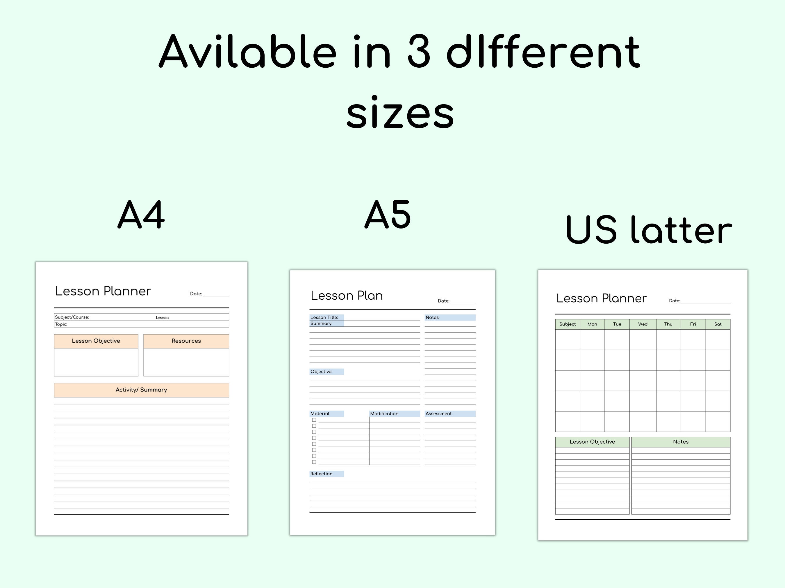 Printable Lesson Plan Template, Lesson Planner Bundle, Homeschool ...