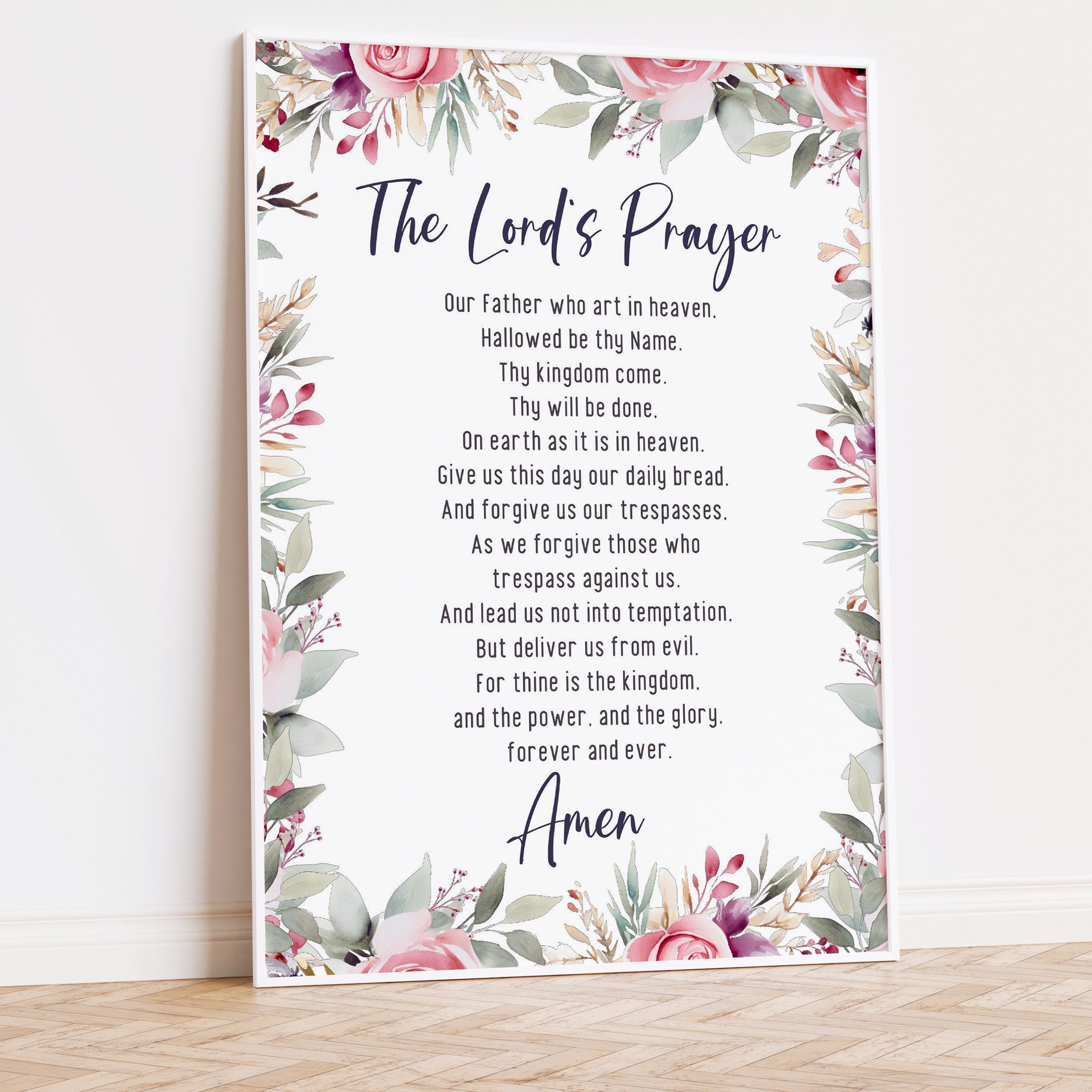 The Lord's Prayer Our Father Christian Wall Art Inspirational Art ...