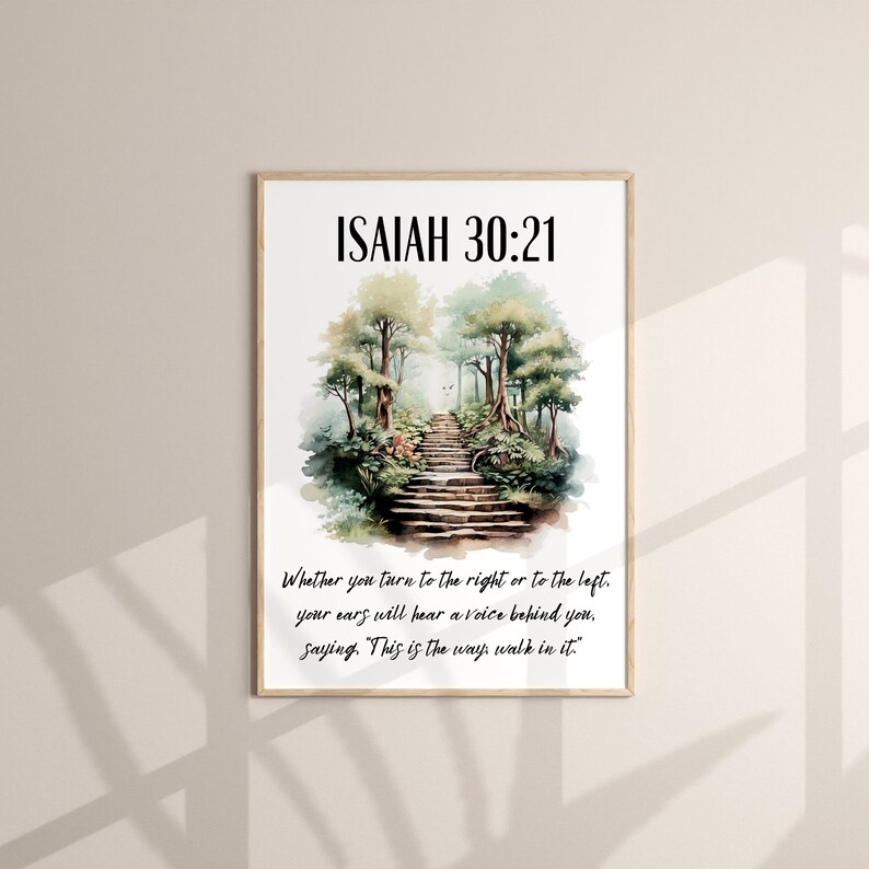 Isaiah 30:21 Christian Wall Art Print | Bible Verse Art | Home Decor ...
