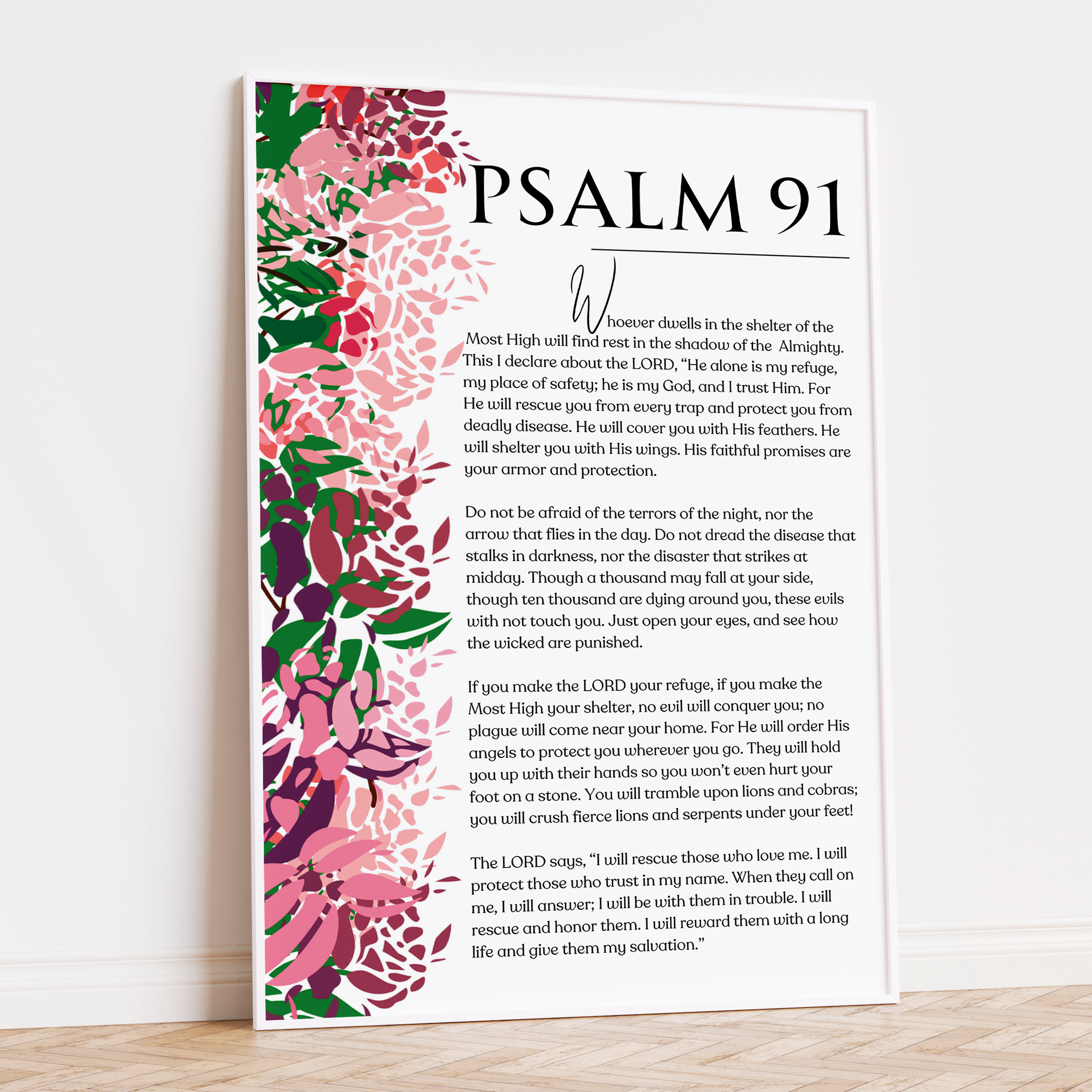 Psalm 91 God's Protection, Instant Download | Christian Wall Art ...
