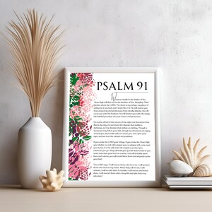 Psalm 91 God's Protection, Christian Wall Art Poster | Bible Scripture ...