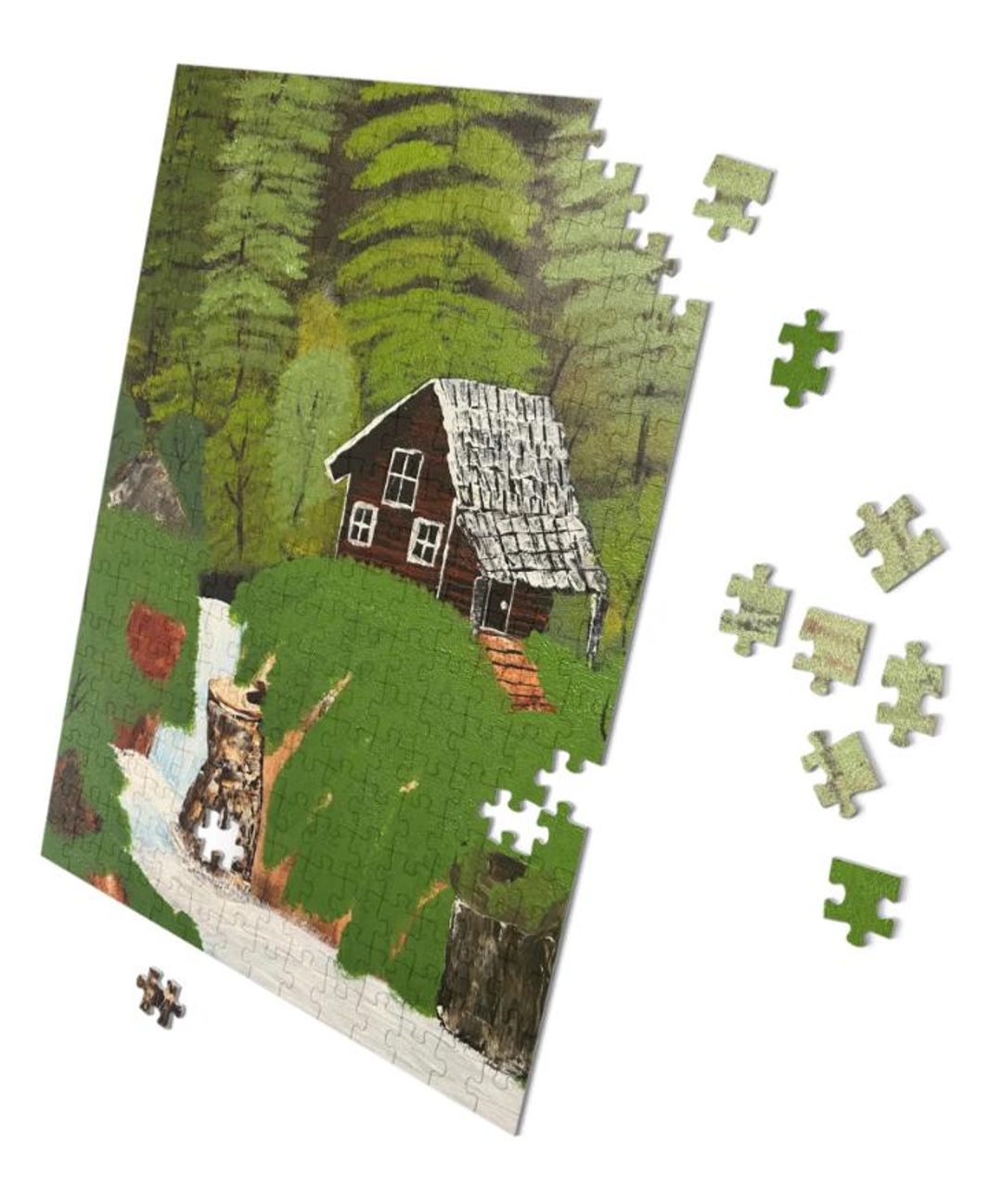 Log Cabin Deep in the Woods A Jigsaw Puzzle 30, 110, 252, 500,1000 ...