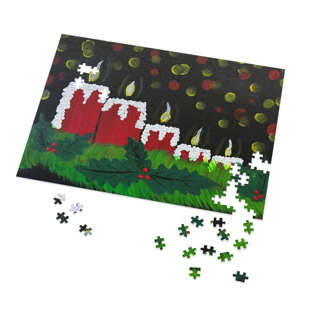 Christmas Candles in Pine Garland A Jigsaw Puzzle 30, 110, 252, 500 ...