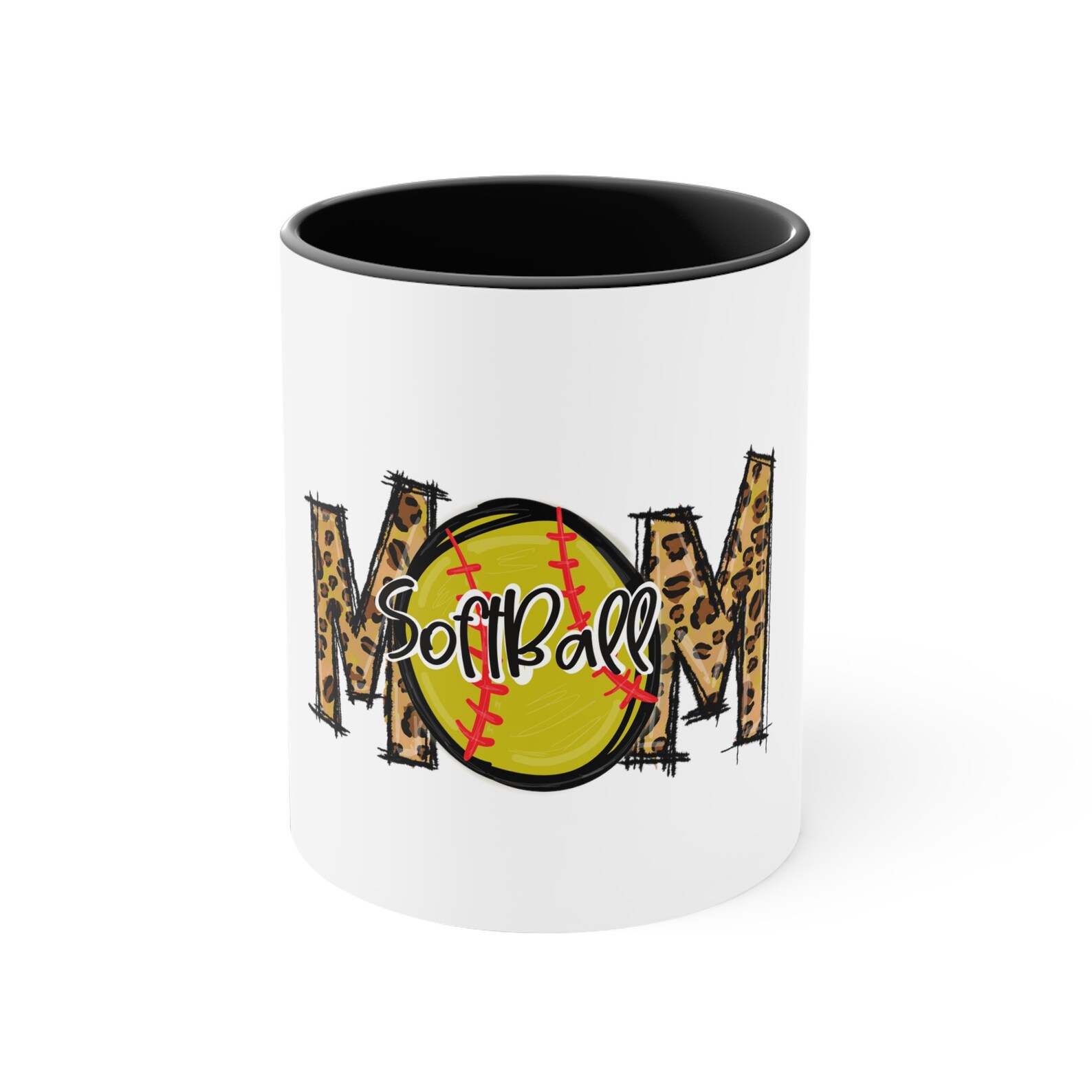 Stylish Leopard Print Sports MOM Softball Coffee Mug - Etsy