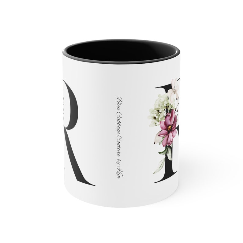 Beautiful Pastel Floral Monogrammed Personalized Letter R Mug 11 Ounce ...