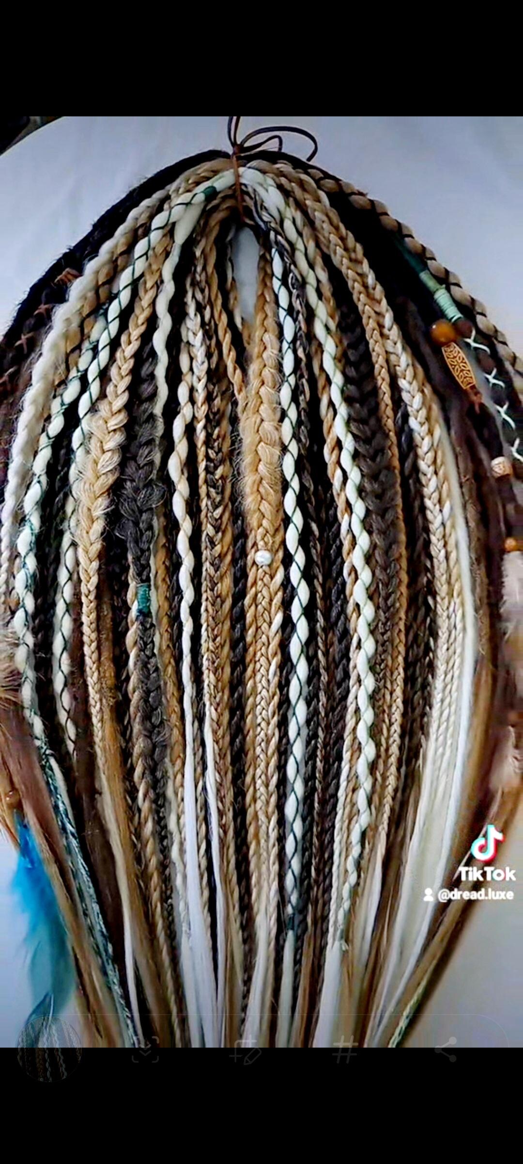 Erikah Boho Style Dreadlock Extensions With Fishtail Braids, Braids ...