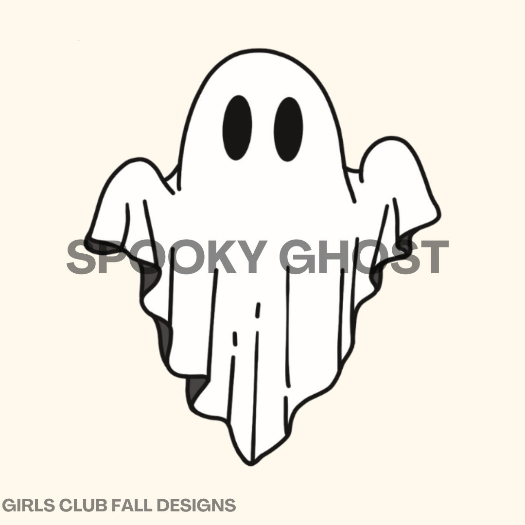 Spooky Retro Cute Ghost Digital File for Fall Designs - Etsy