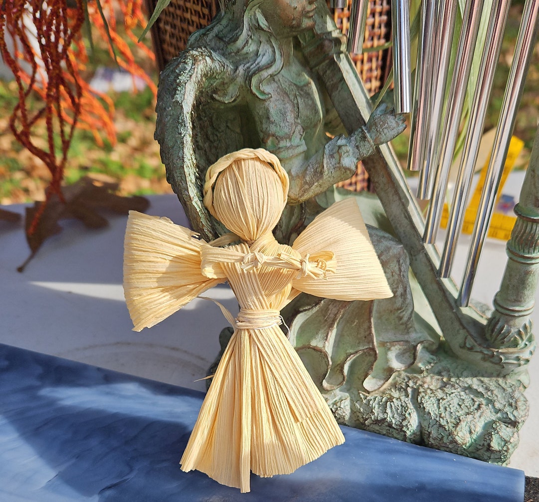 Corn Husk Angel Handmade 4 to 5 Inches Tall Rustic and Simple - Etsy