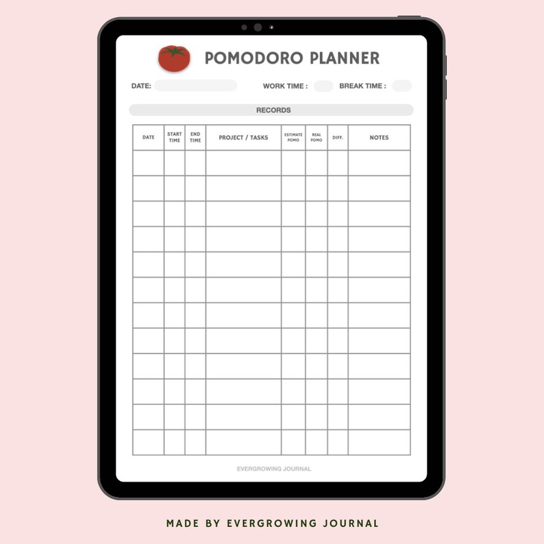 2026 Pomodoro Planner: Minimalist Digital Journal (goodnotes/notability ...
