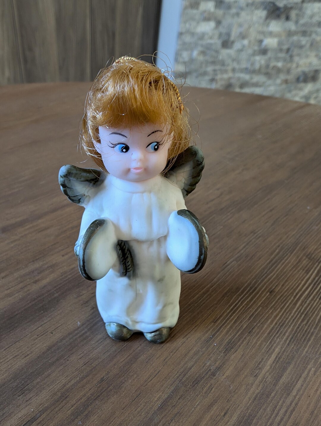 1960's Vintage Christmas Angel Ornament // Soft Rubber // Angel Playing ...