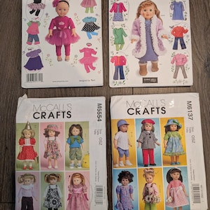 Simplicity Mccall's Butterick 18" Doll Clothes Sewing Patterns Uncut ...