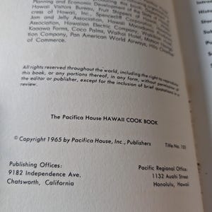 Vintage 1960's Hawaii Cookbook 150 Hawaiian Recipes Pacifica House ...