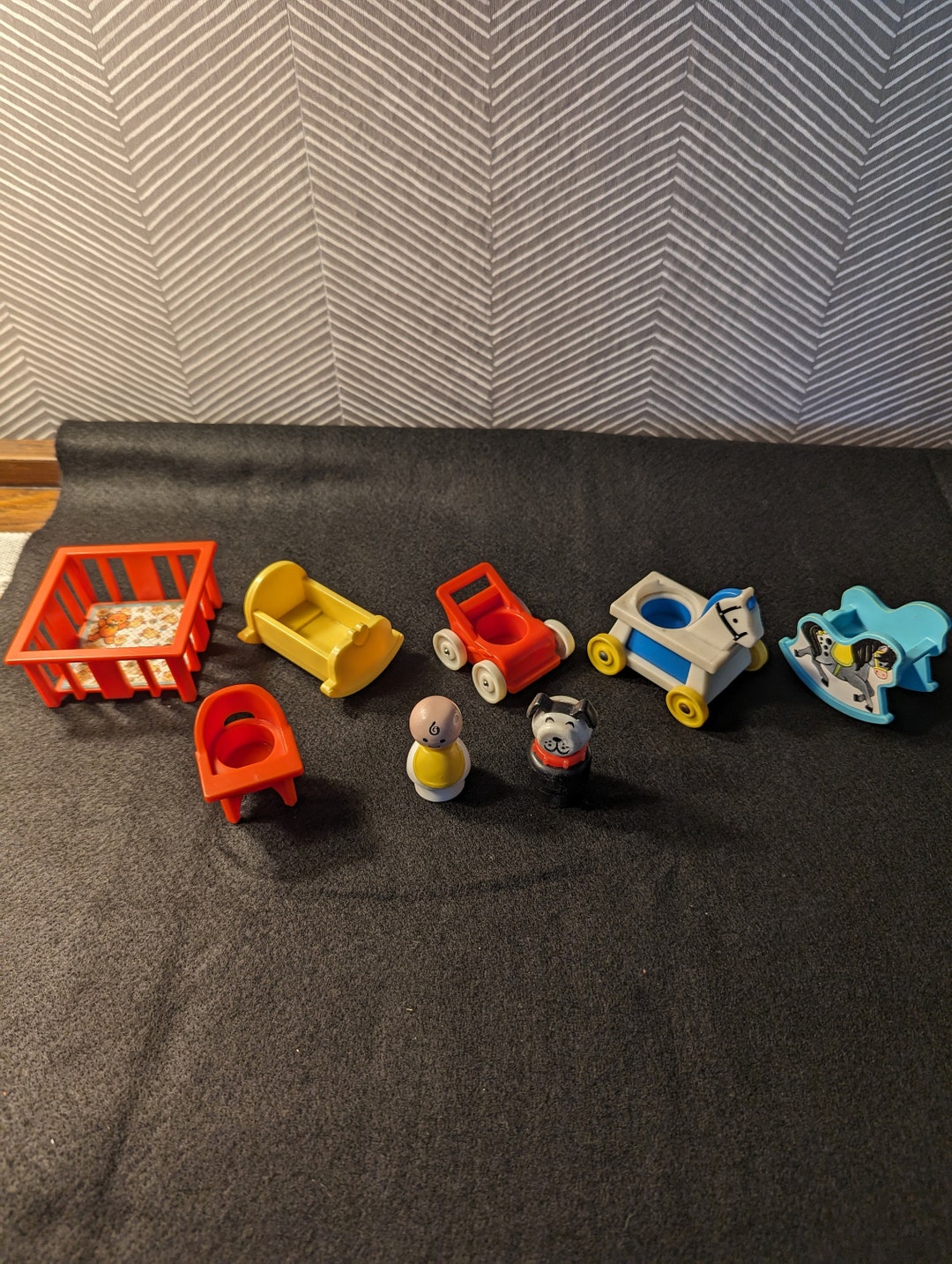 Fisher Price Little People Baby Items Crib Stroller Rocking - Etsy