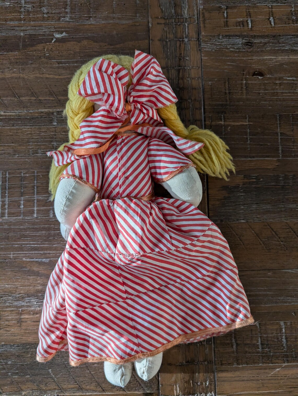 Vintage Handmade Muslin Rag Doll - Button Joints - Handstitched Face ...