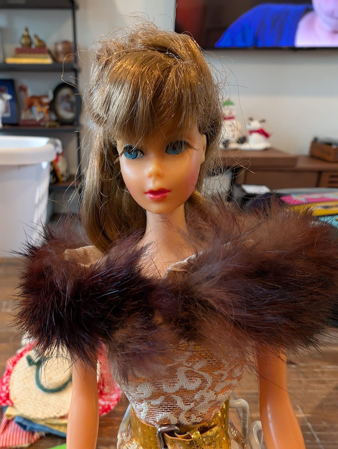 Vintage Handmade Mink Stole for Barbie // Brown Mink Doll Stole // 1960 ...