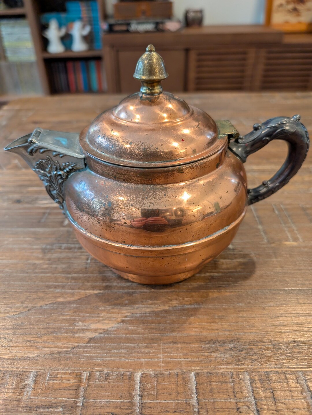 Vintage Copper & Brass Handcrafted Tea Kettle Rochester NY 1940s Forged ...