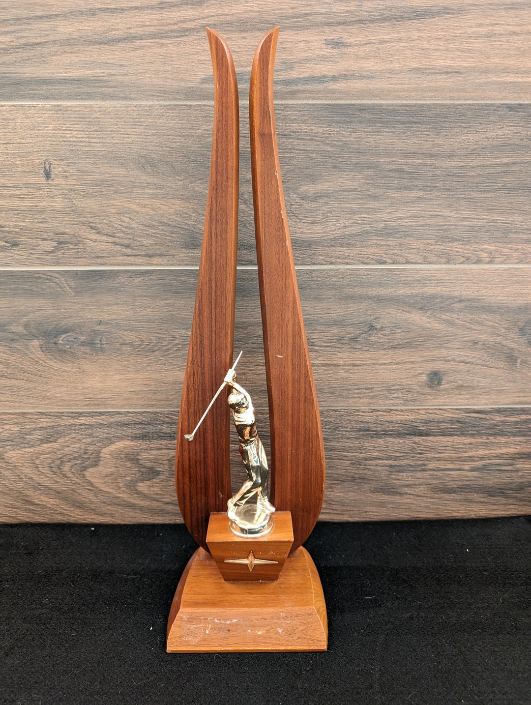 Amazing 1965 Wooden Mid Century Modern MCM Golf Trophy // Tall Wood ...