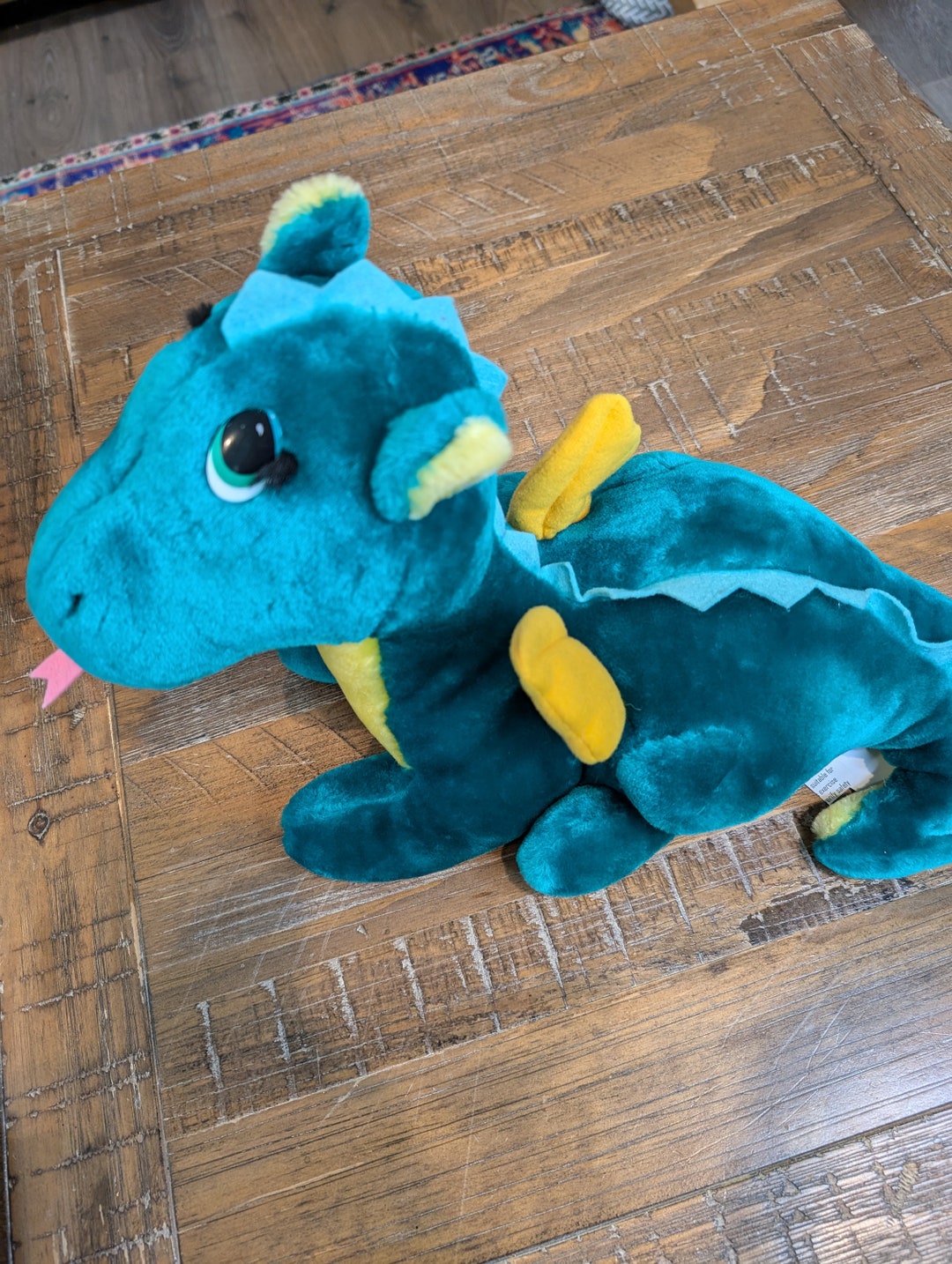 Vintage 1980's Dakin Fun Farm Puff the Magic Dragon Green and Yellow ...