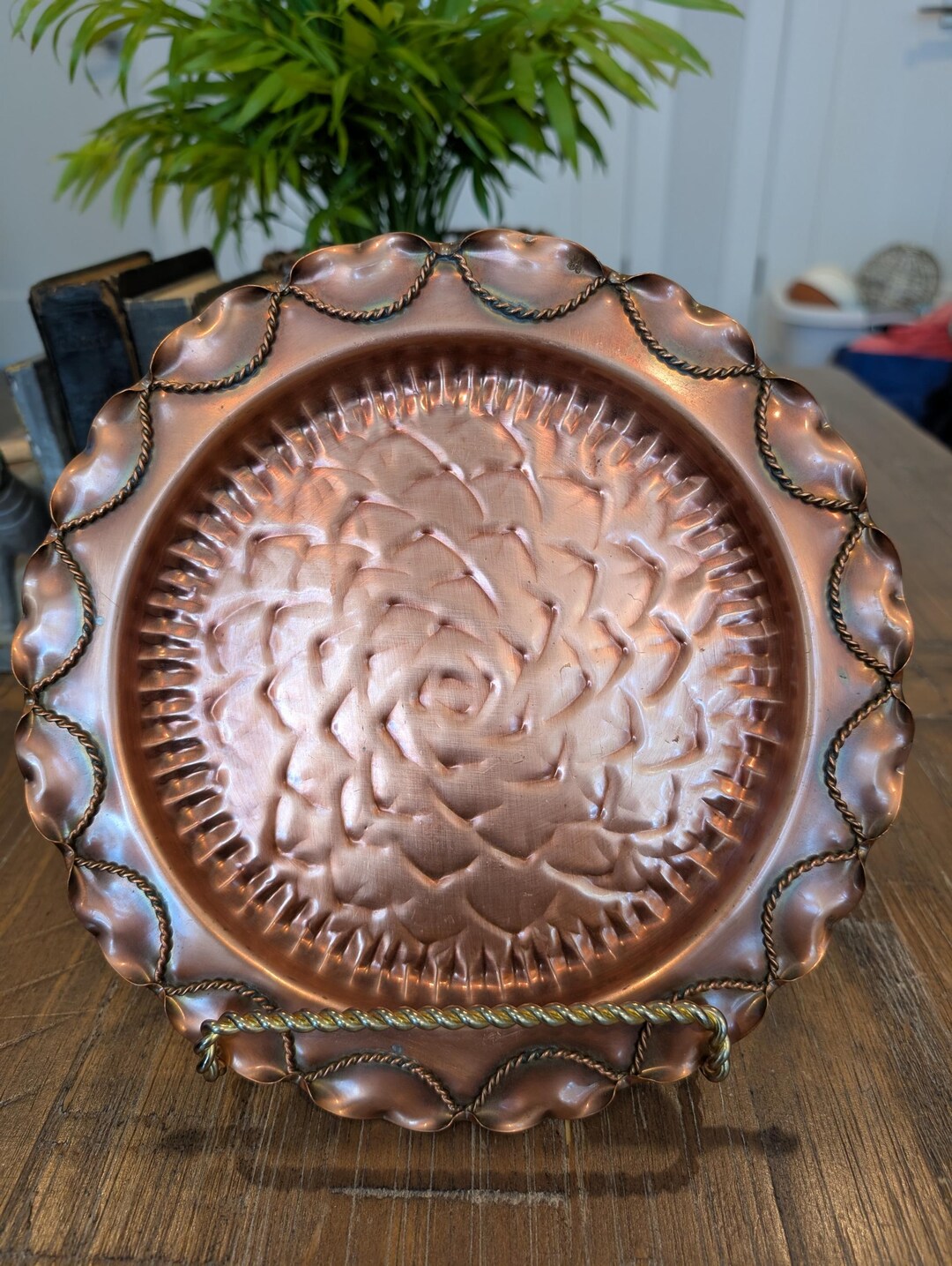 Vintage Gregorian Hammered Solid Copper Plate Platter Wall Hanging ...