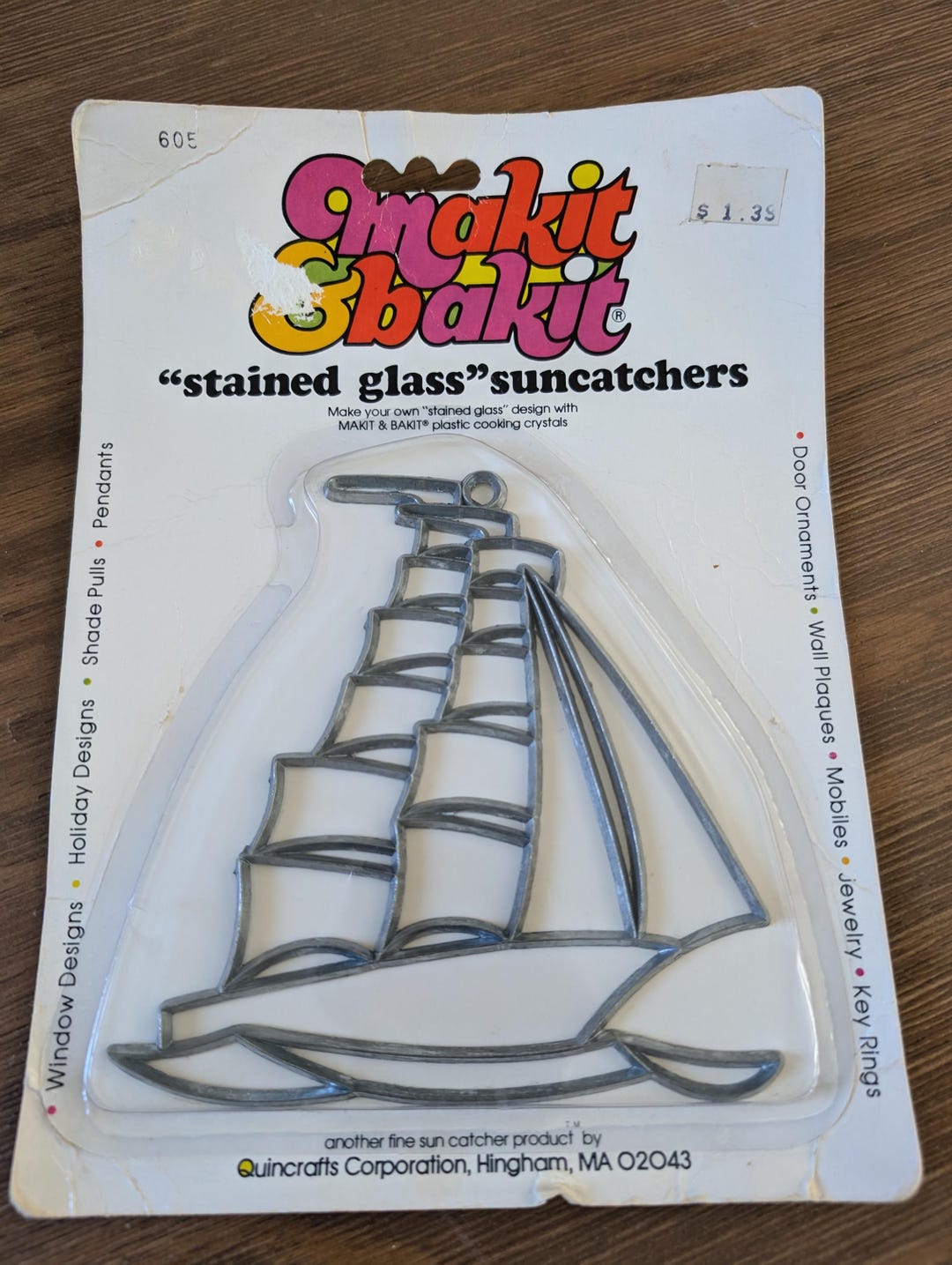 Vintage Makit Bakit 70s 80s Sun Catcher Ornament Kit // Ship Yacht Boat ...