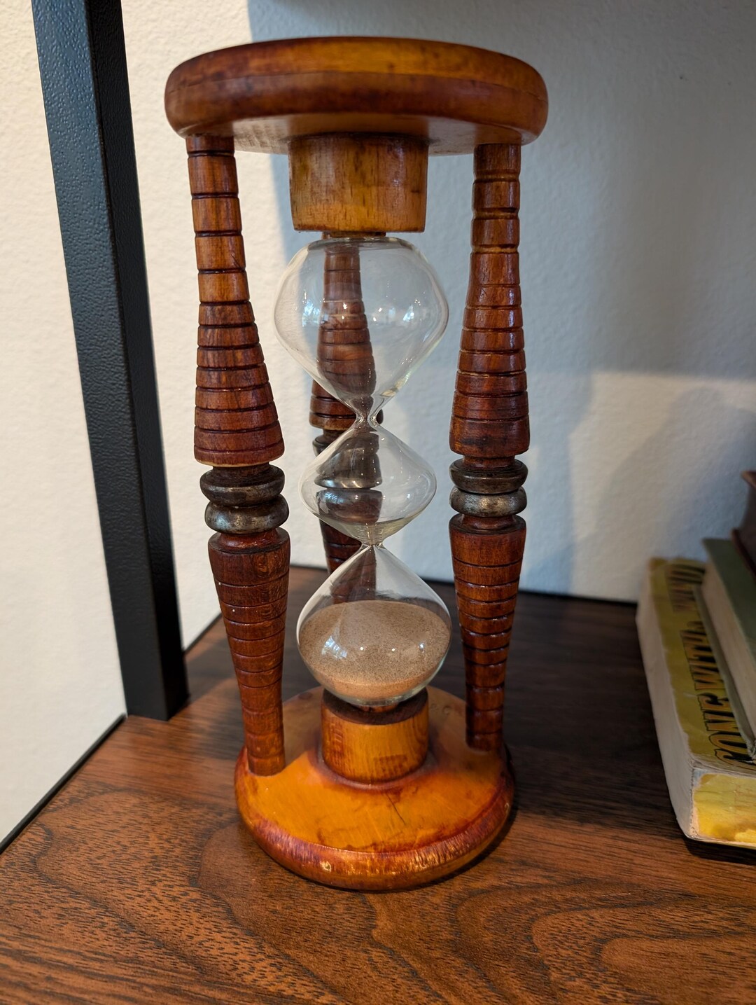 Sand Hourglass Timer Triple Blown Glass Dual Time 1 & 5 Minute ...