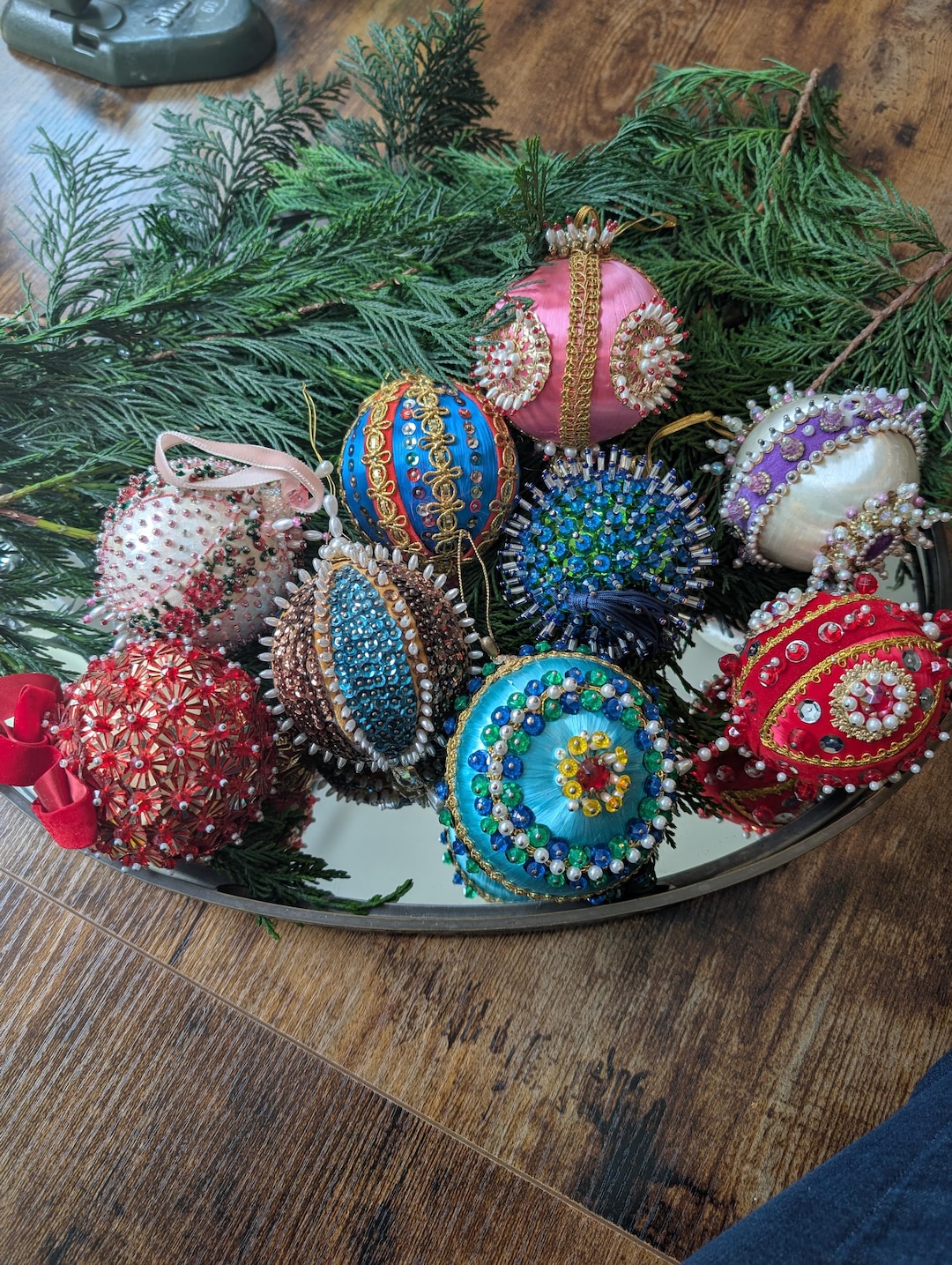 Stunning Vintage Pushpin Ornaments Circa 1960's-1970's // Handmade Christmas Push Pin Ornament ...