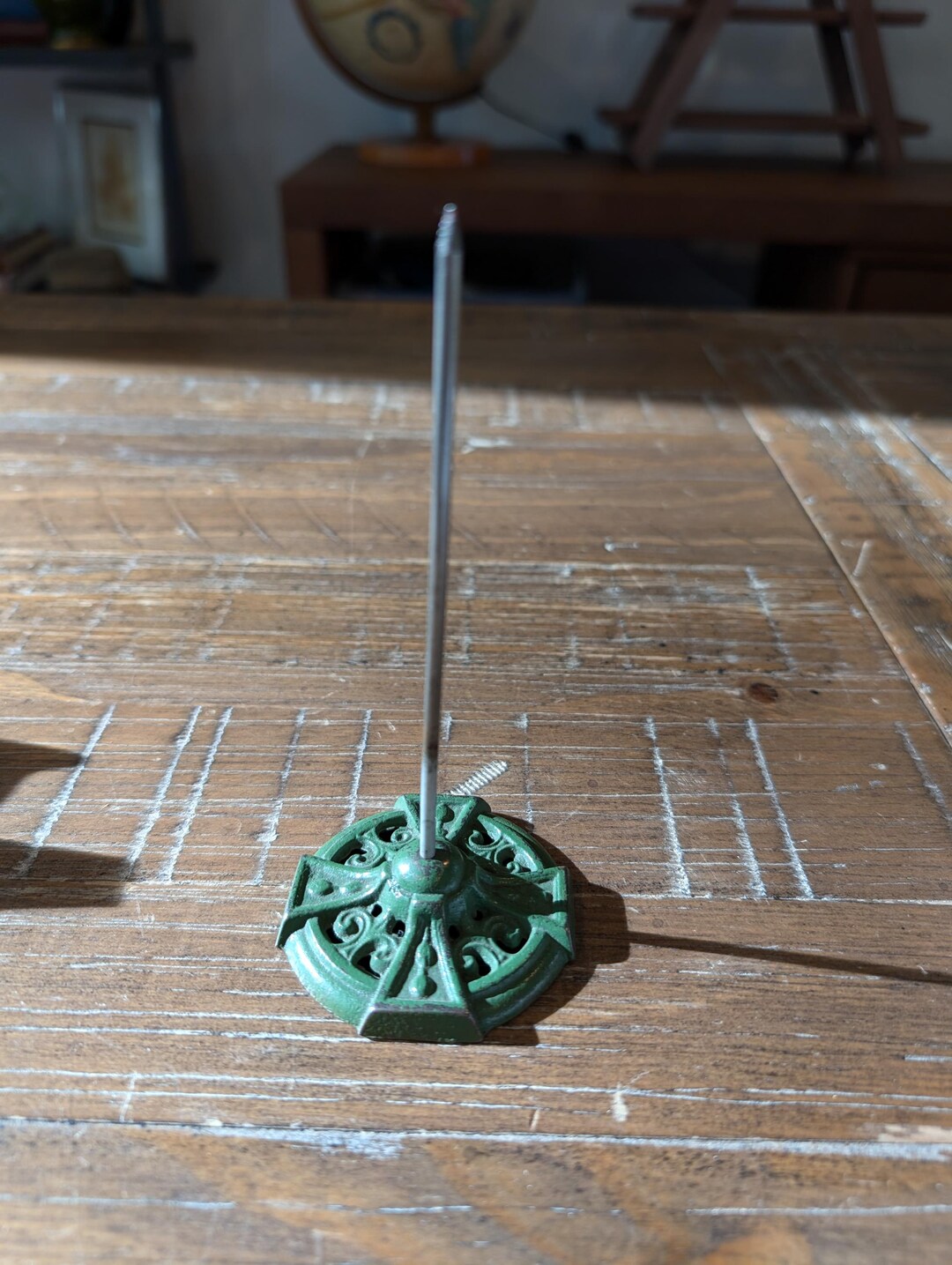 Receipt Bill Holder Spike Green Cast Iron Metal // Green Cast Metal ...