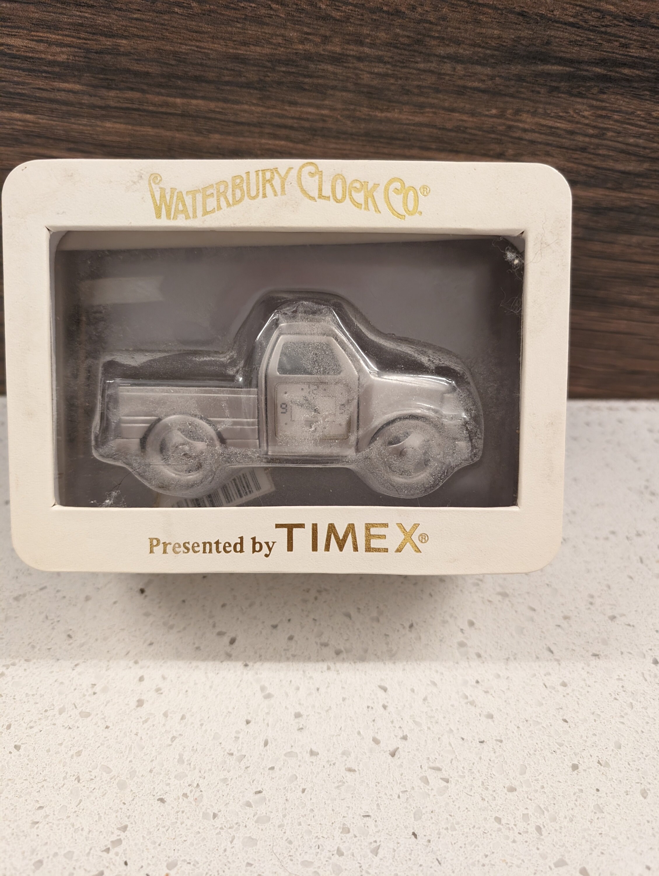 Silver Toned Pickup Truck Desk Clock // Waterbury Co. Timex // Heavy ...