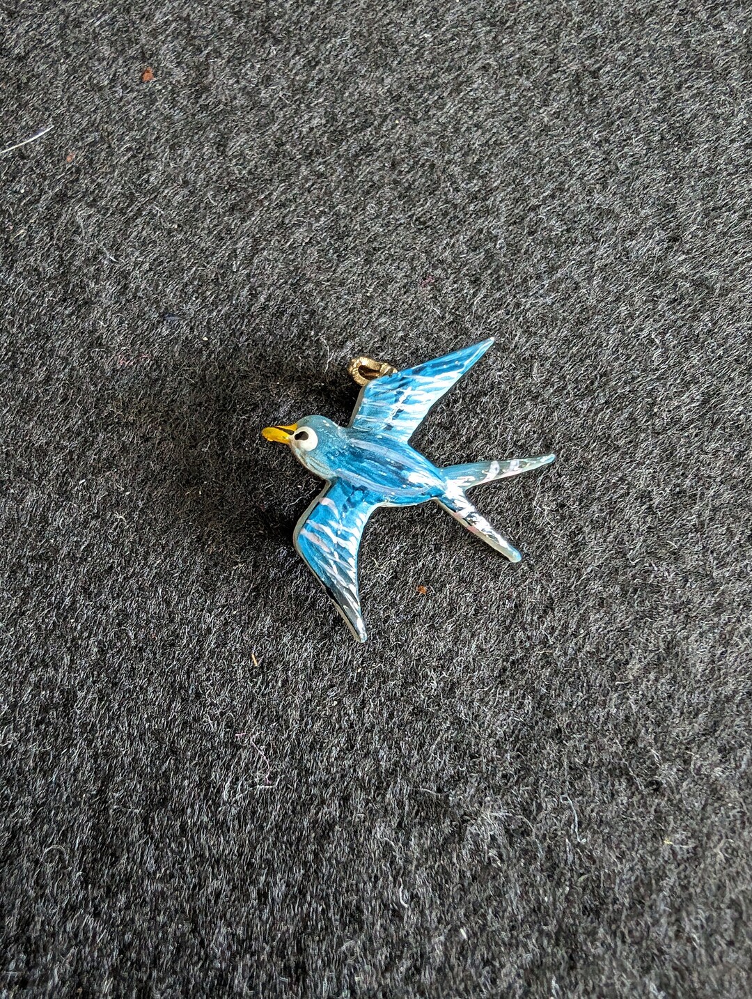 Vintage Hand Painted Flying Blue Bird Pin // Brooch - Etsy