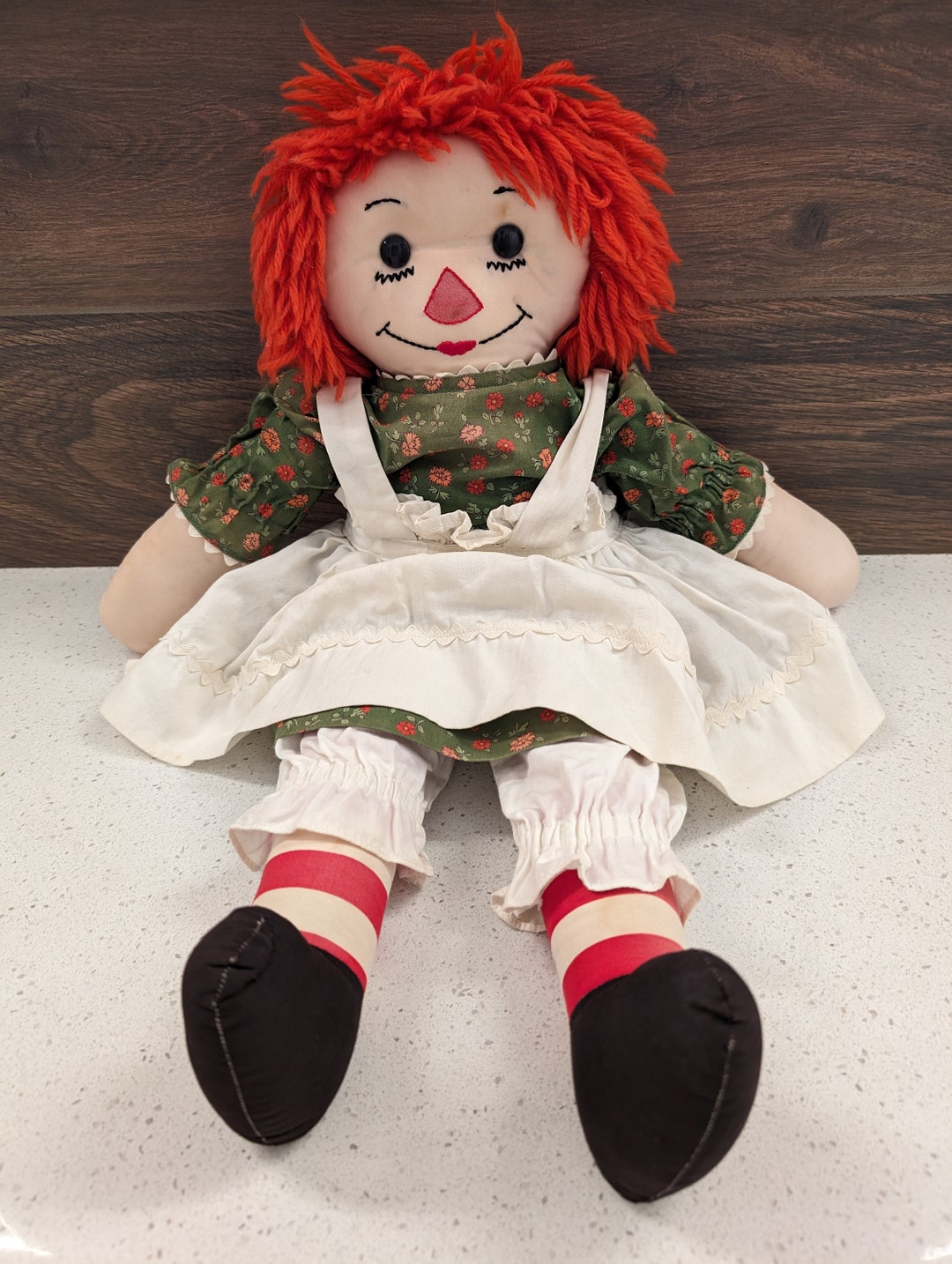 Vintage Large Handmade 21 Inch Raggedy Ann Doll // Beautiful Rag Doll ...