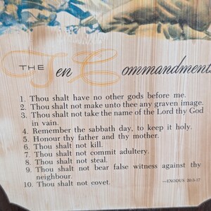 Vintage the Ten Commandments Wooden Wall Plaque ~ 10 Inches Tall - Etsy