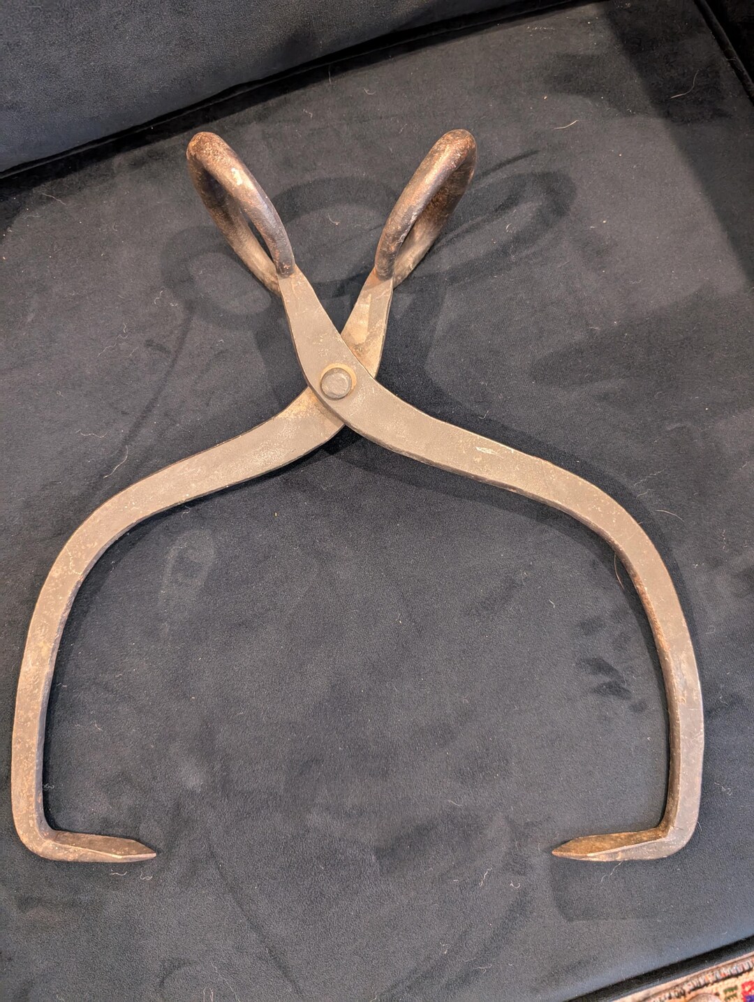 Ice Block Tongs Large Hand-forged Cast Iron Ice Hook Primitive Vintage ...