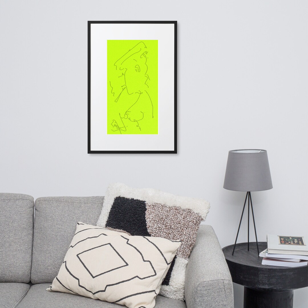 Neo Sketch Art Drawing Matte Paper Framed Print Art With Mat, Labeled ...