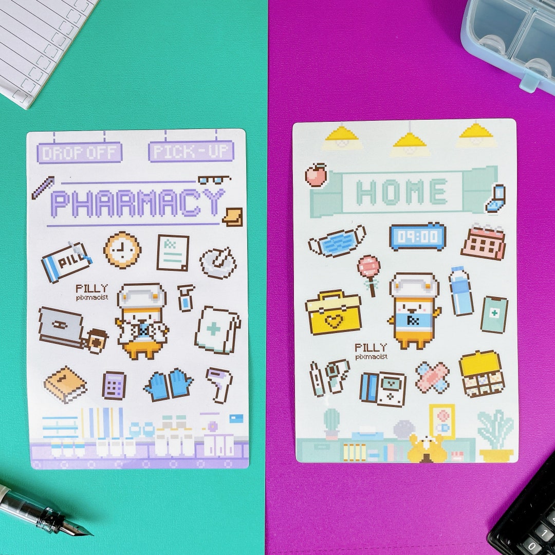 Pilly's World of Medicine Sticker Sheet - Etsy