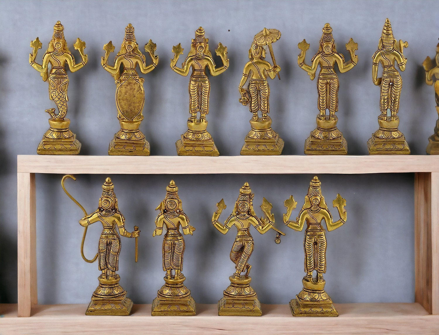 Brass Dashavatara, Dasavatharam of Lord Vishnu, Ten Incarnations ...