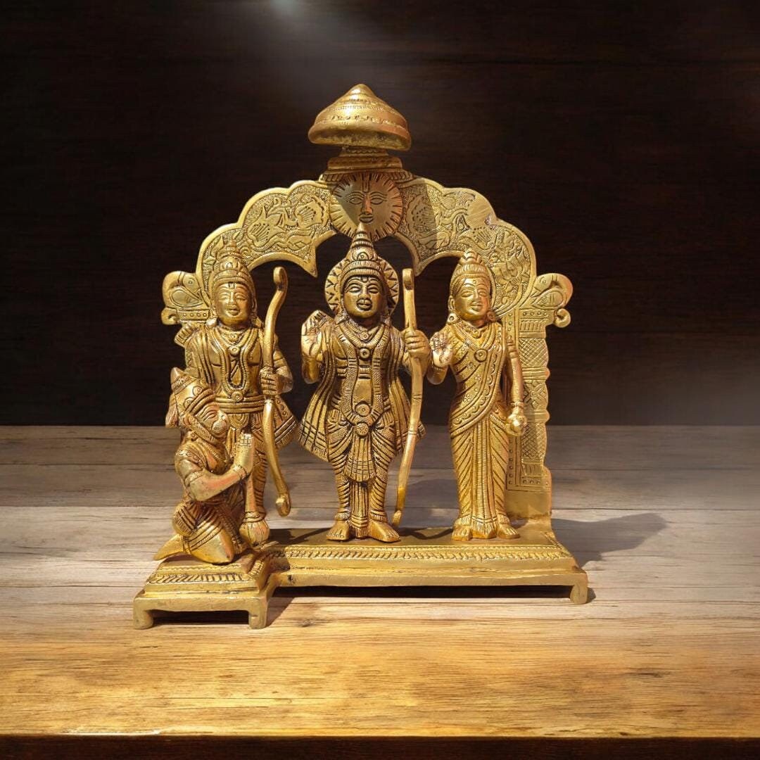 Brass Ram Darbar Statue, Divine Representation of Lord Ram, Sita ...